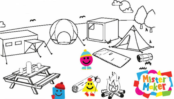 Mister Makers Camping Colouring in Sheet | Raring2go!