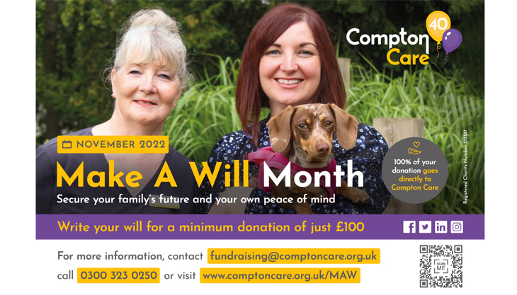 Make a will month at Compton Care | Raring2go!