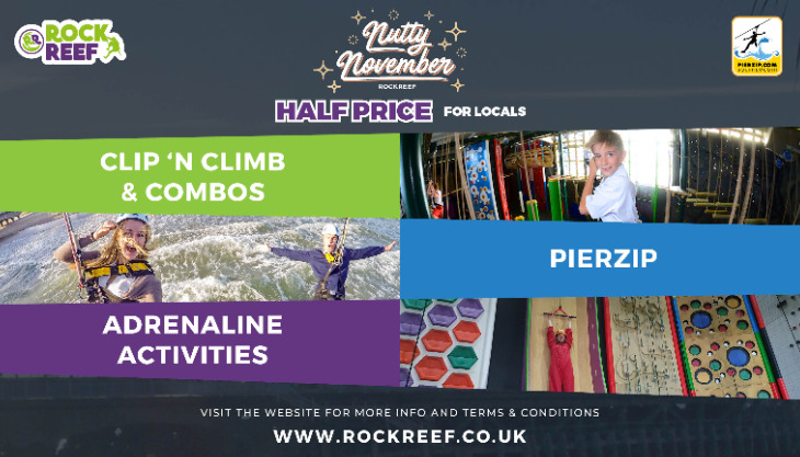 50% off for locals at RockReef & PierZip in November | Raring2go!