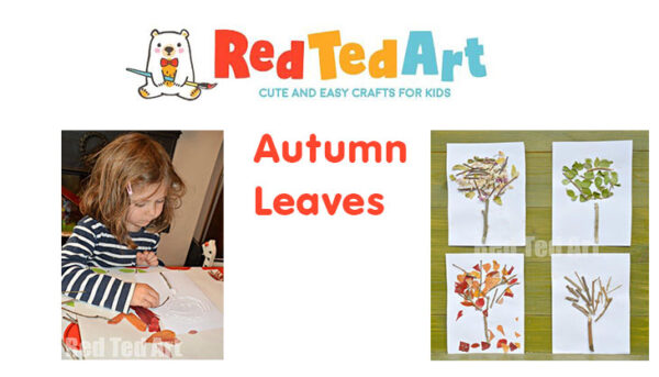 Make your own Autumn Trees Collage with Red Ted Art | Raring2go!